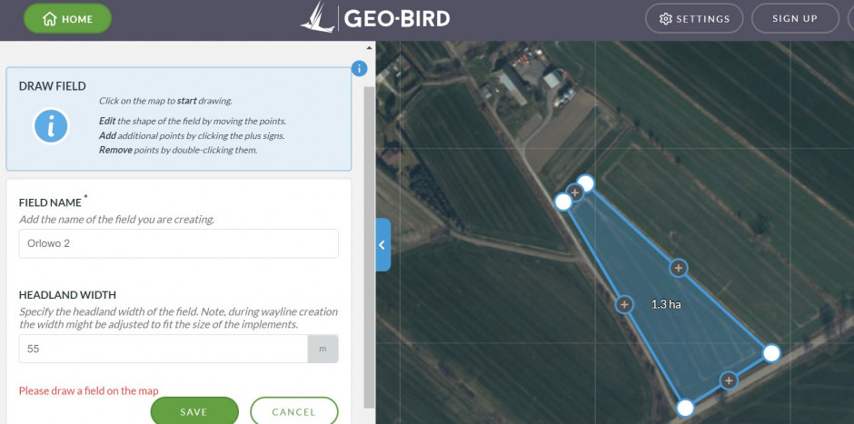 Bezpłatne narzędzie AGCO do planowania przejazdów Geo-Bird