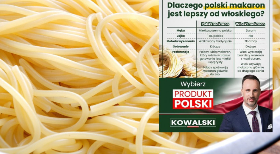 Janusz Kowalski udowadnia wyższość polskiego makaronu nad włoskim spaghetti