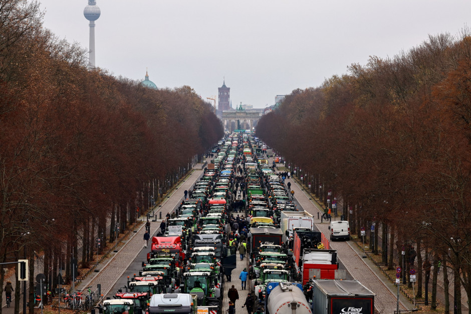 Protest rolników w Berlinie. Nastroje były gorące. AKTUALIZACJA