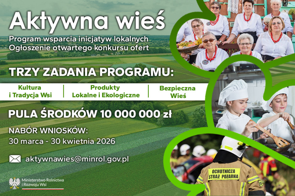 Aktywna wieś 2026: 10 milionów złotych czeka na Twój pomysł